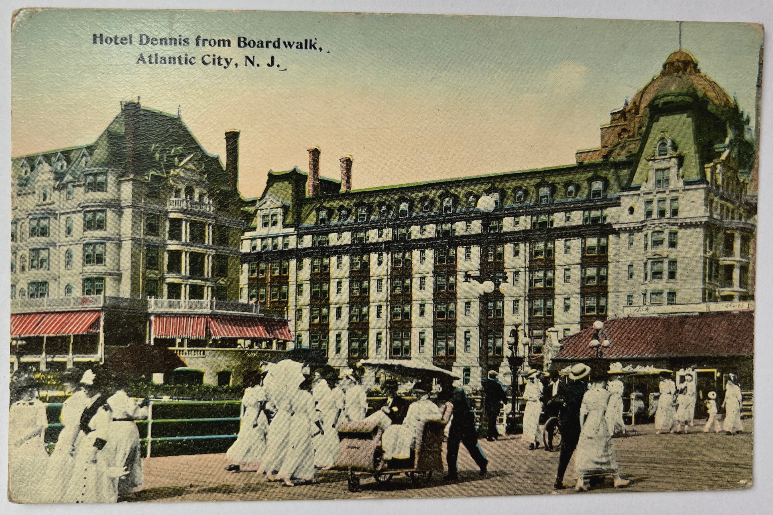 1900s Hotel Dennis Boardwalk, Atlantic City, NJ Postcard Victorian ...