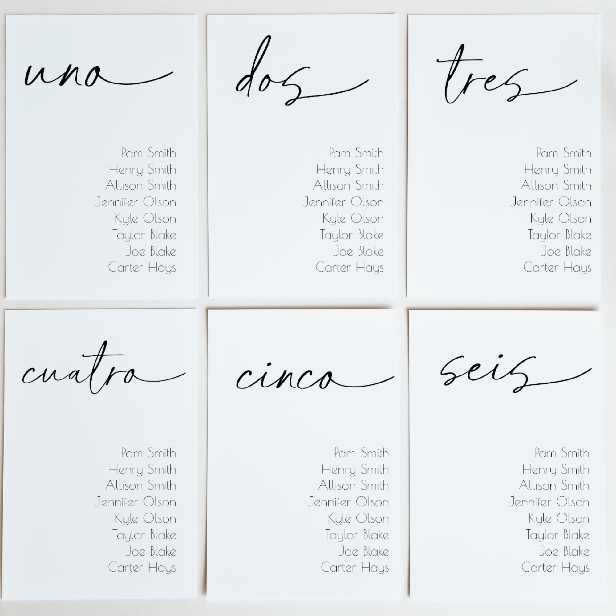 Table Set Up Template In Spanish