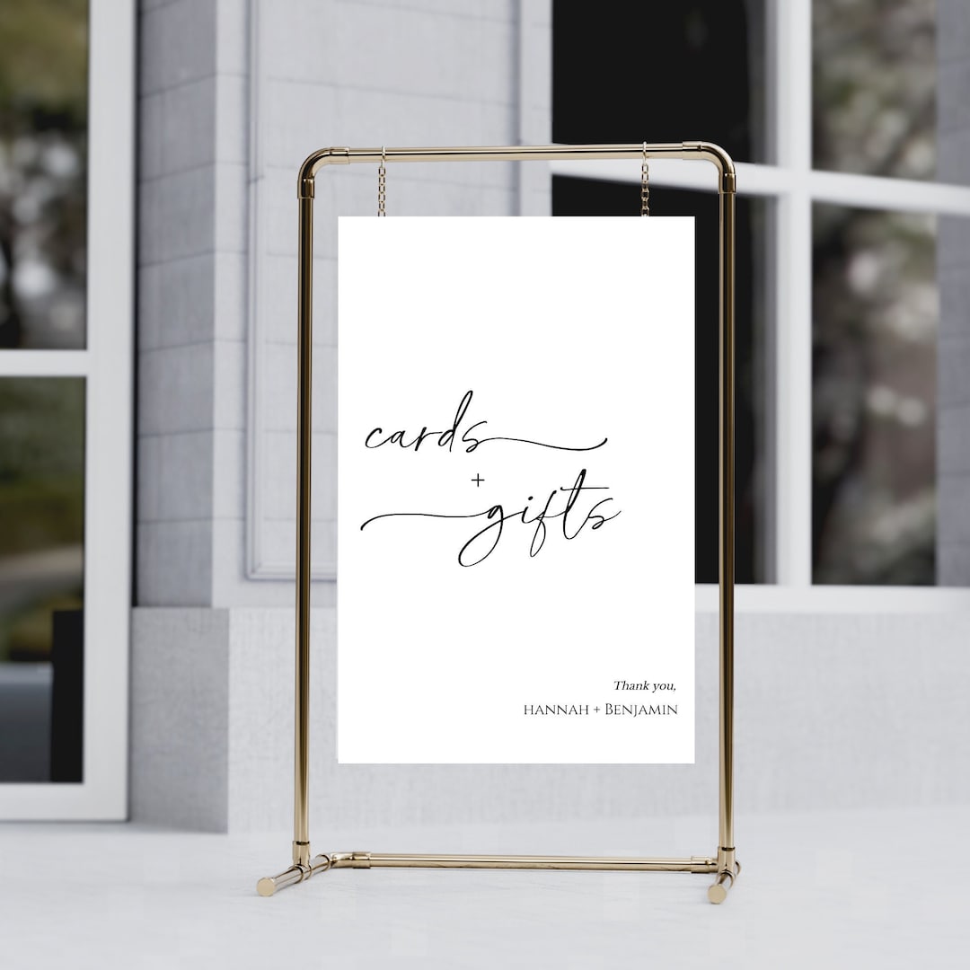 Cards and Gifts Wedding Sign 5x7 – Modern Template (digital Download ...