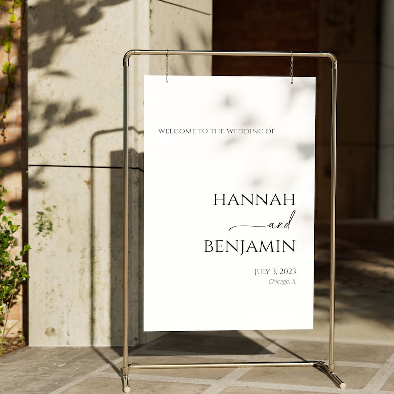 Wedding Welcome Sign 18x24 Custom Wedding Sign-modern Wedding - Etsy