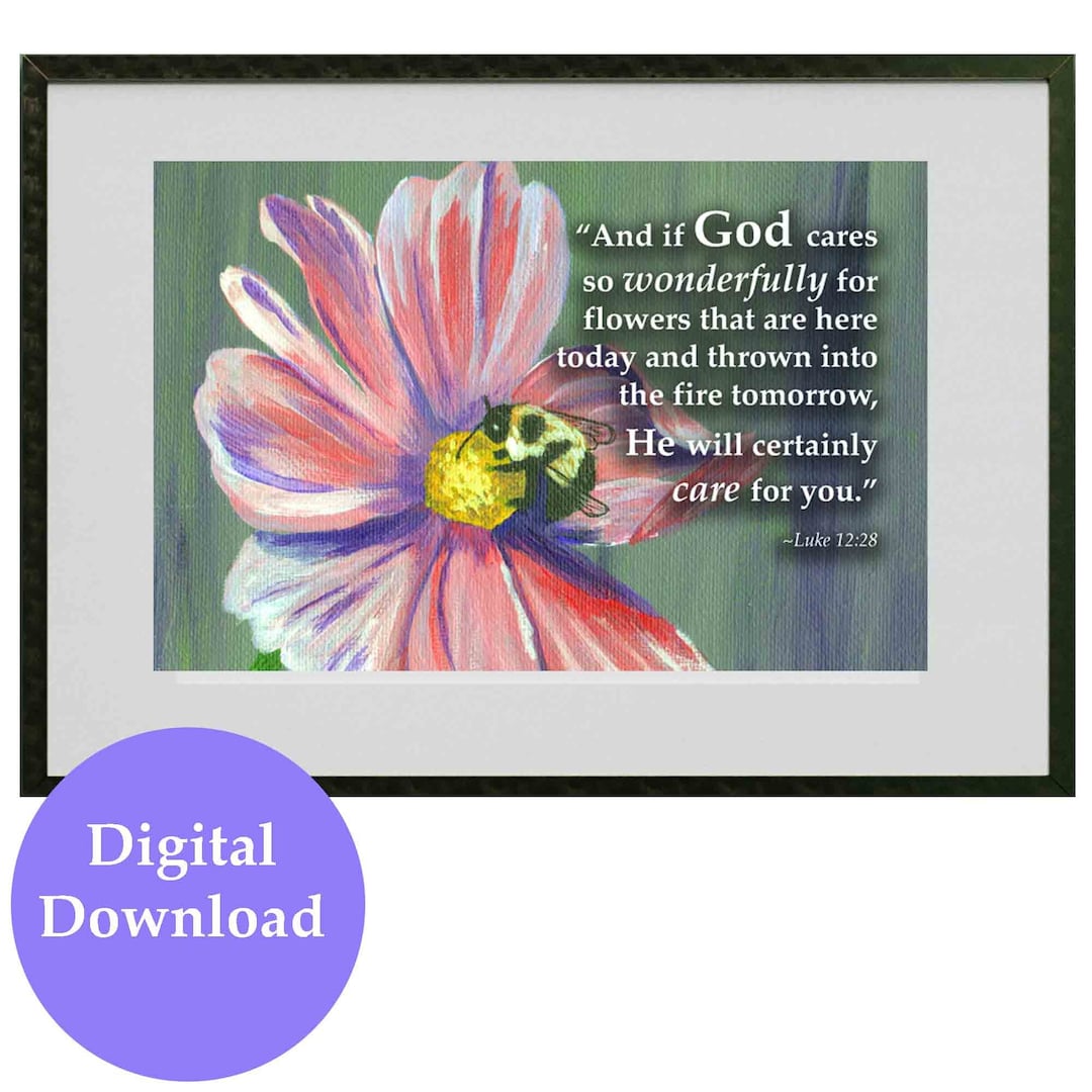 Bumble Collecting - Printable Wall Art, Bee Artwork Download, Christian ...