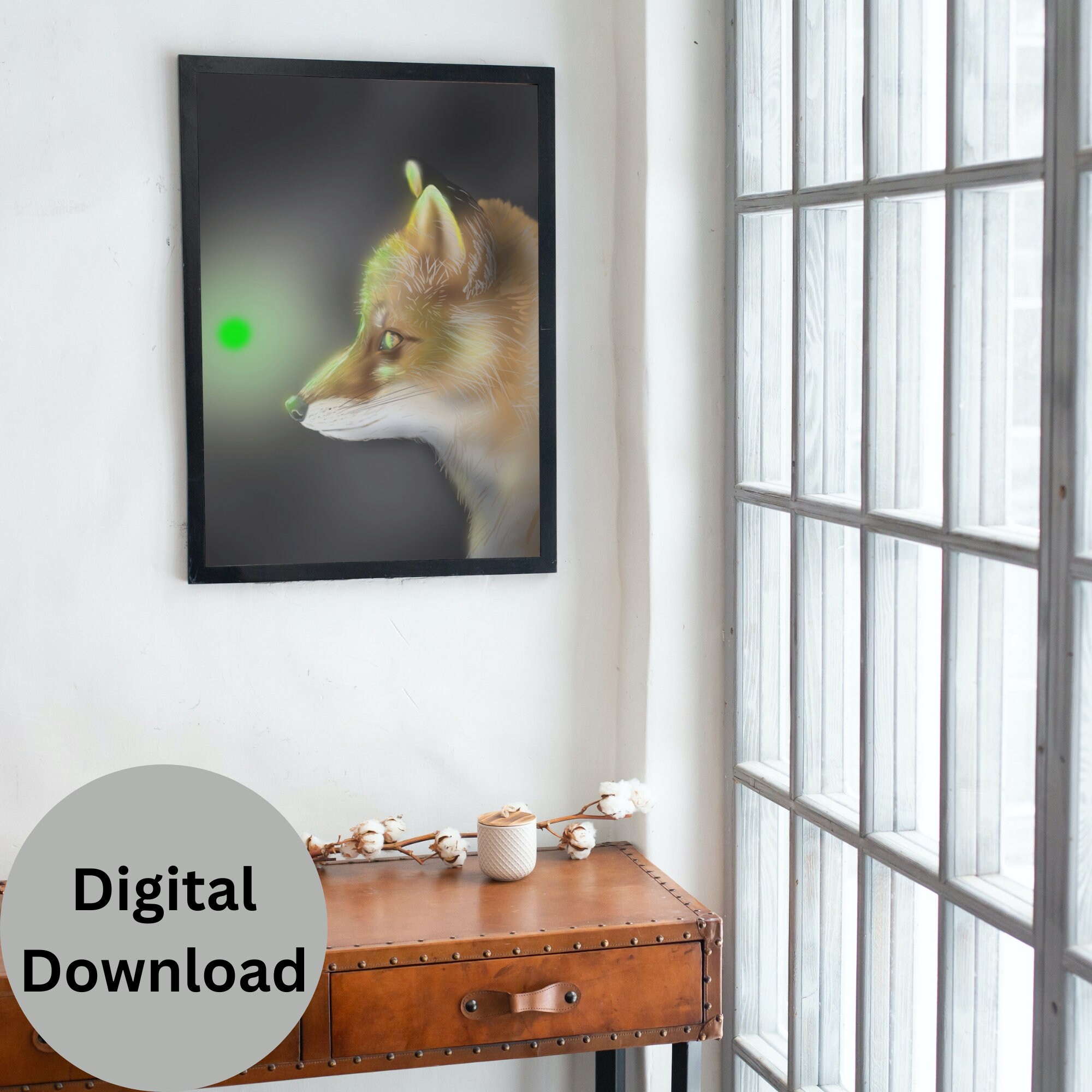 Illuminated Fox Digital Artwork, Instant Download, Nature Art Print ...