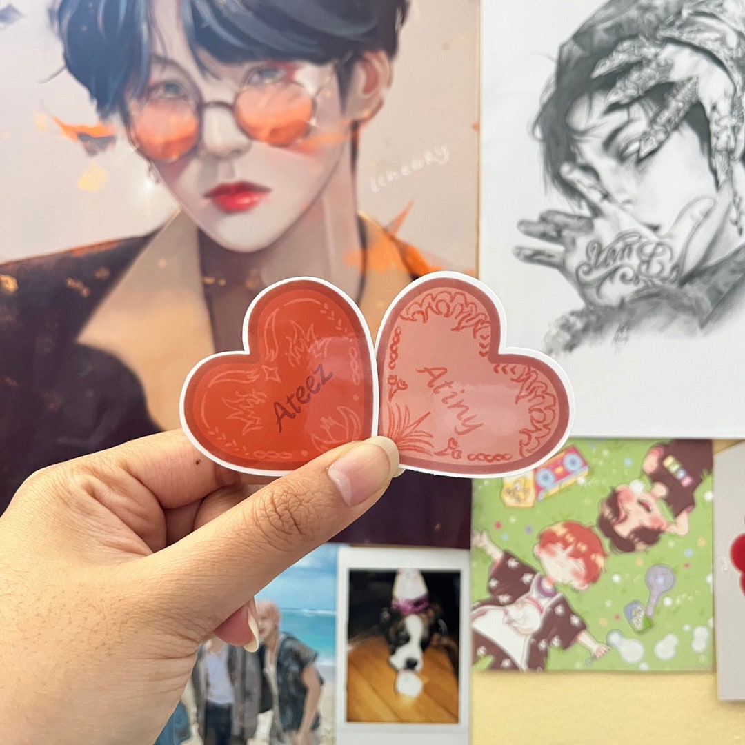 Ateez Heart Sticker Pack | Kpop, Fan-made, Atiny Bias, Hongjoong ...