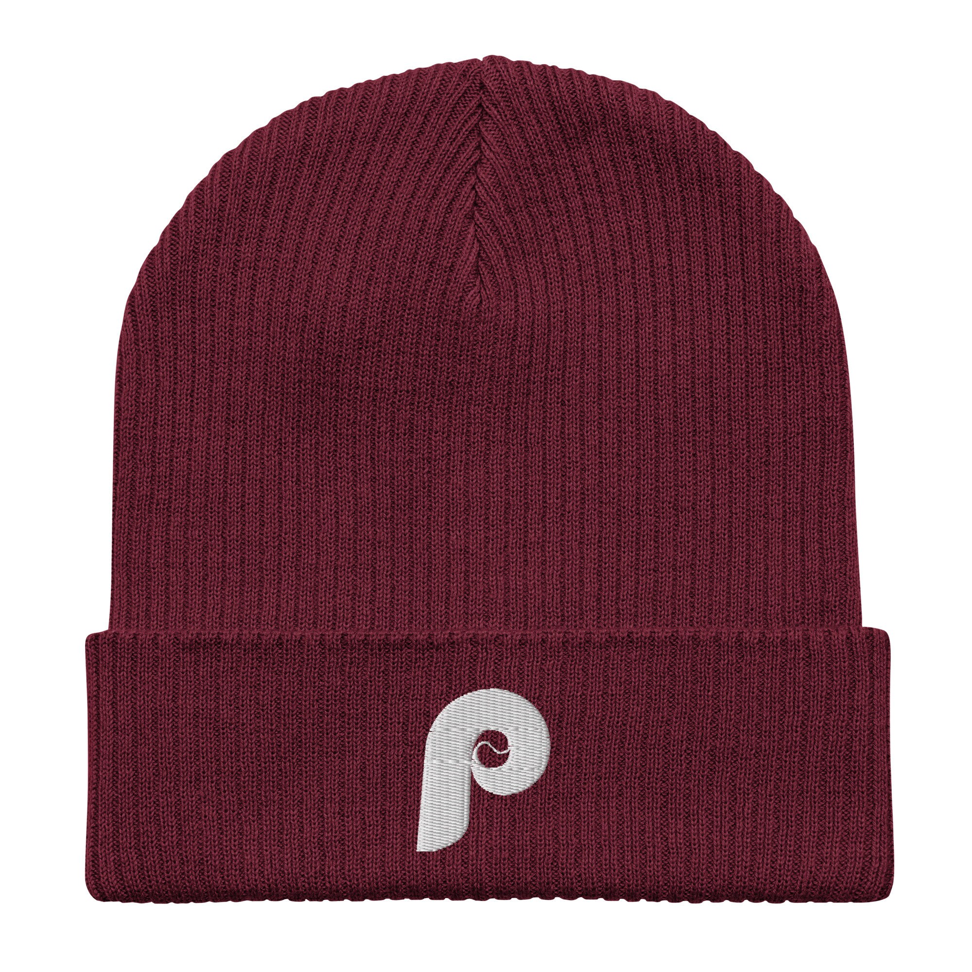 Classic Maroon Phillies Beanie Embroidered Maroon and White Phillies ...