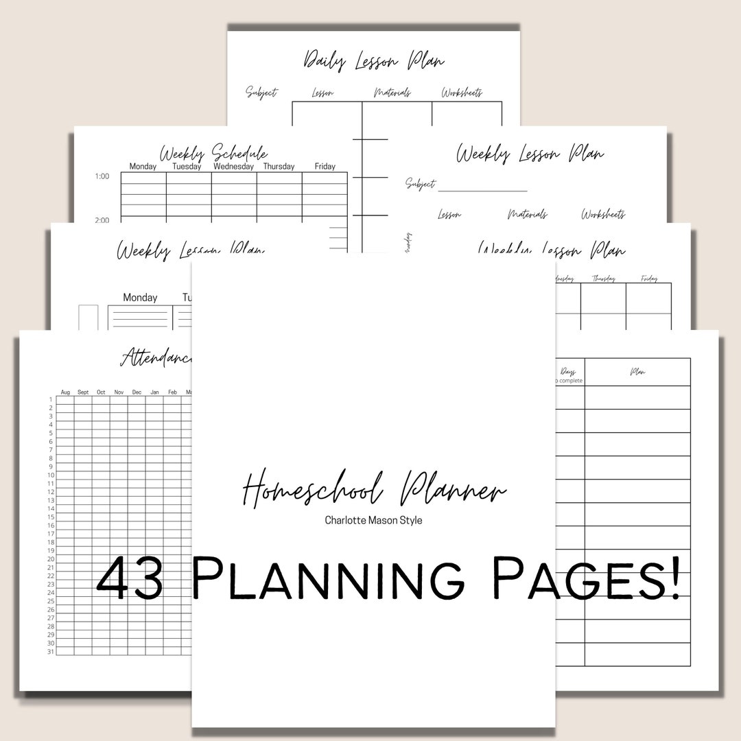 Minimalist Homeschool Charlotte Mason Planner - Etsy
