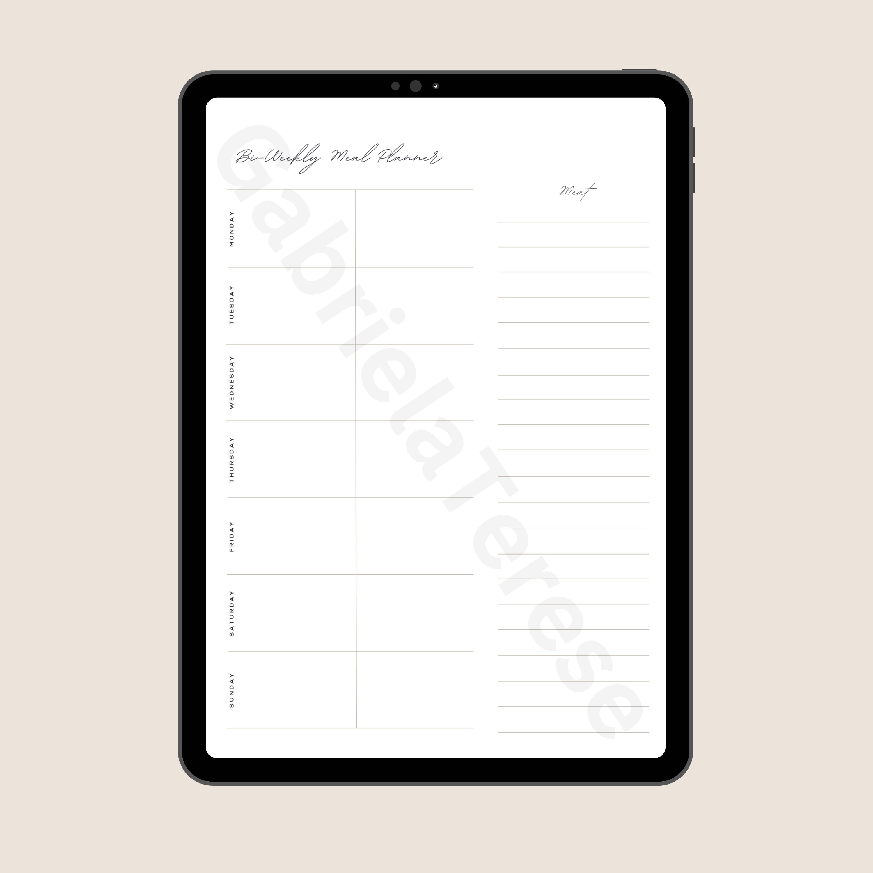 Minimalist Bi-weekly Meal Planner Shopping List With BONUS Recipe Card ...