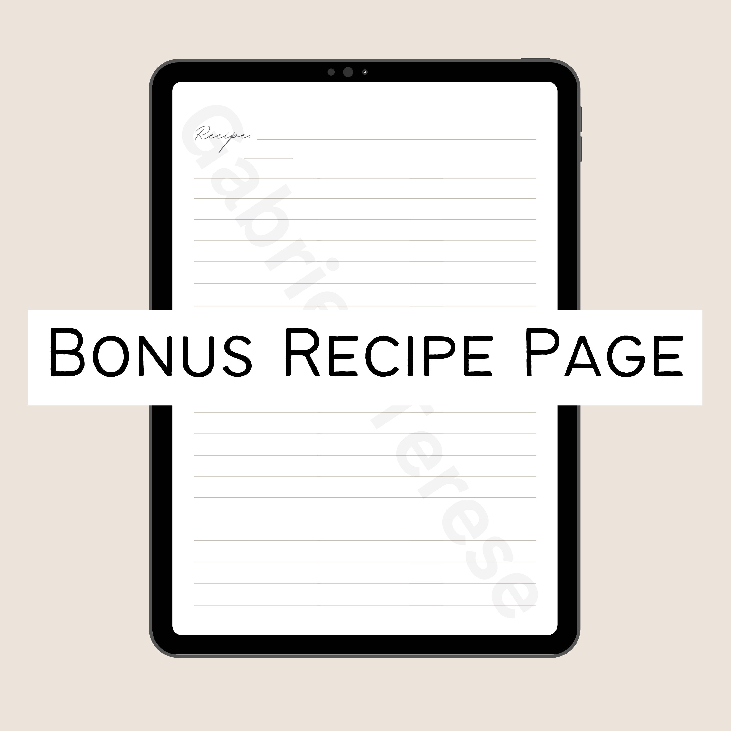 Minimalist Bi-weekly Meal Planner Shopping List With BONUS Recipe Card ...