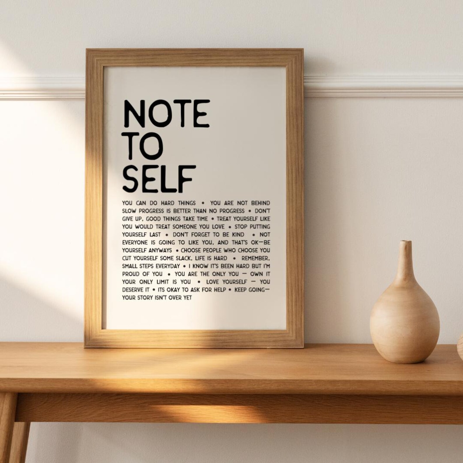 Note to Self, Positive Affirmations Wall Art Digital Print Download - Etsy