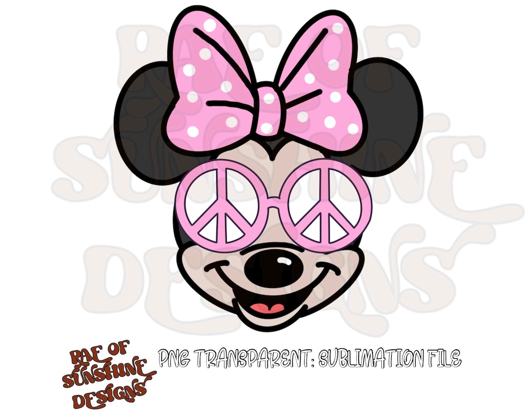 Minnie Mouse Head,peace Sign Sunglasses Minnie Mouse Clipart, Minnie ...