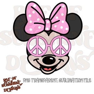 Minnie Mouse Head,peace Sign Sunglasses Minnie Mouse Clipart, Minnie ...
