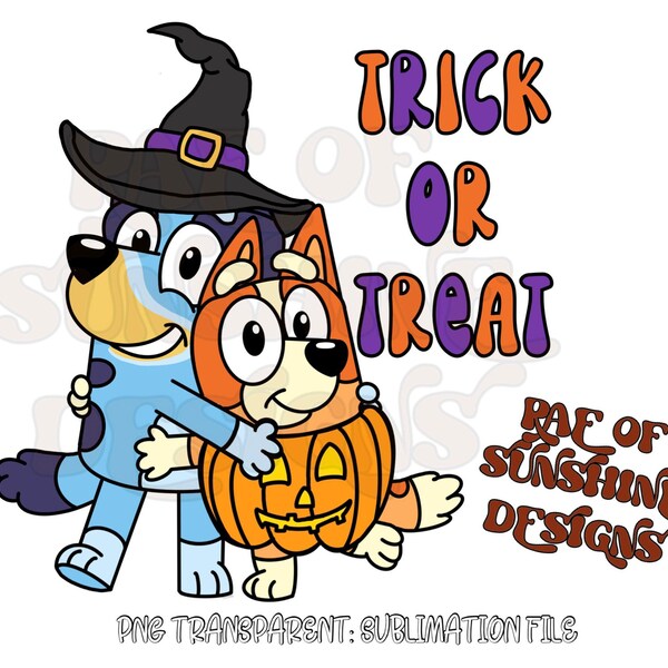 Bluey Witch Halloween Png - Etsy