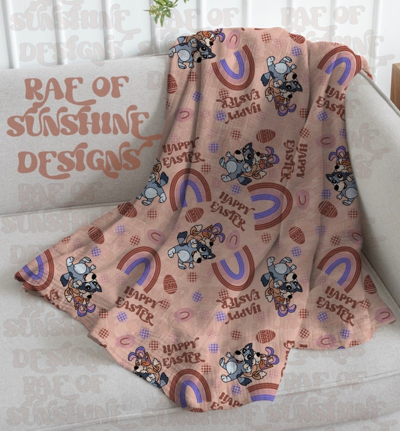 Easter Bluey Bingo Boho Retro Rainbow Pattern Seamless Repeat - Etsy