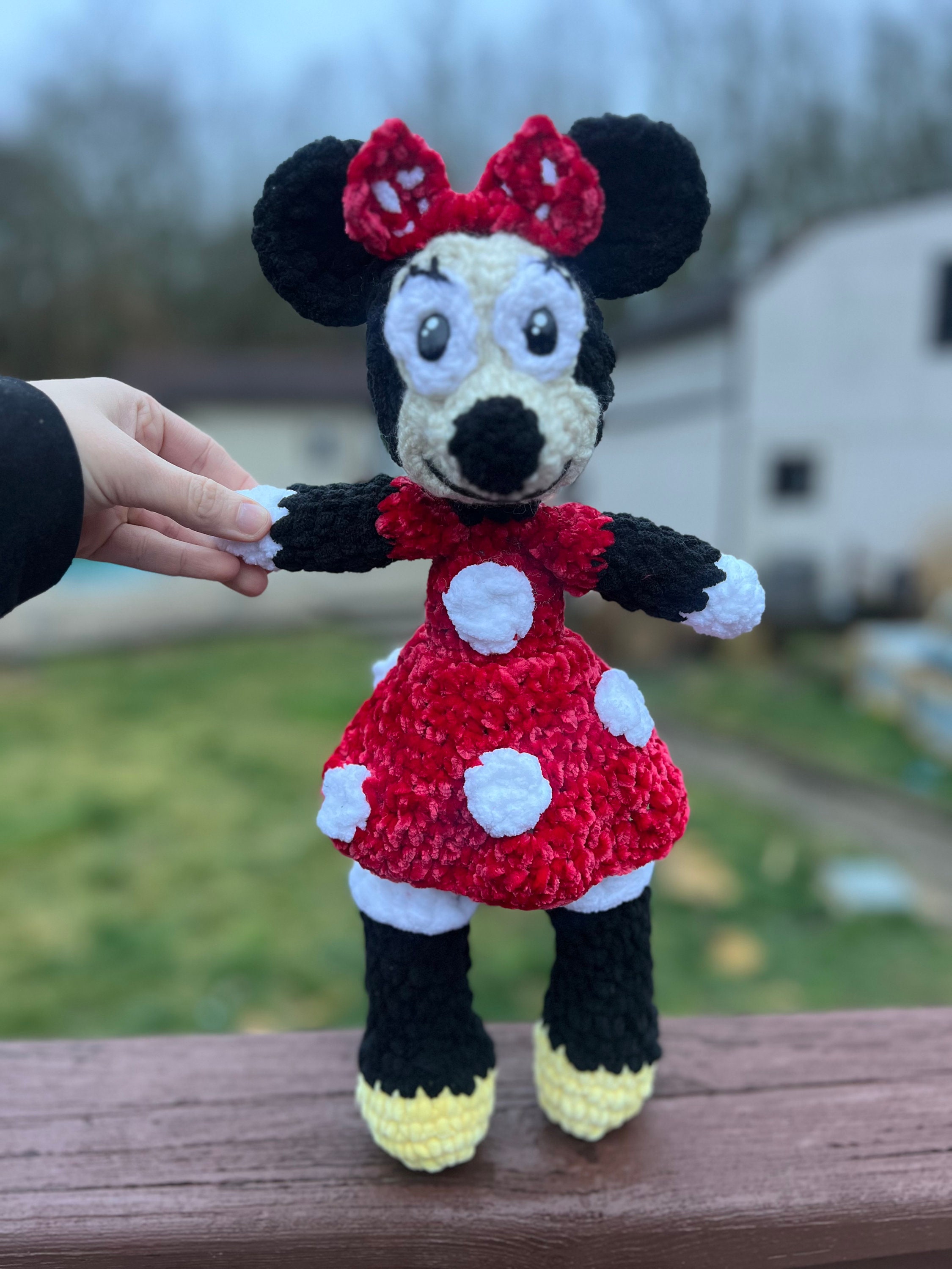 Crochet Minnie Mouse, Minnie Mouse Doll, Handmade Minnie Mouse Stuffed ...