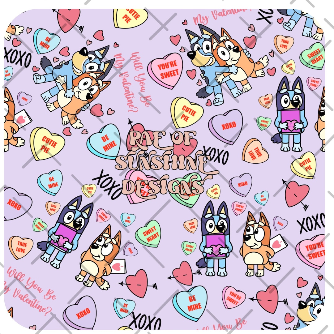 Bluey and Bingo,valentine Be Mine,bluey and Bingo VDAY,JPEG, Happy ...