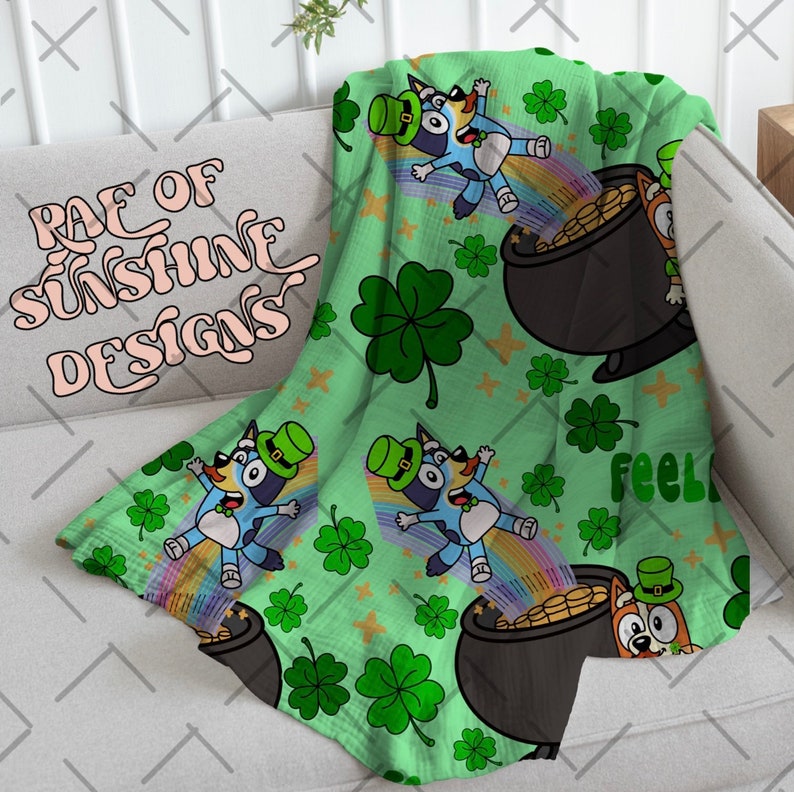 Bluey and Bingo,saint Pattys Day, ,bluey and Bingo Feelin Lucky ,JPEG ...