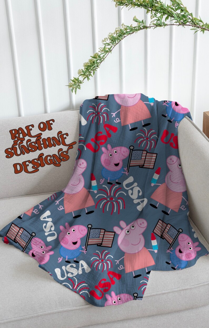 Patriotic, Peppa Pig, George, USA Firework, JPEG, 4th July, Seamless ...