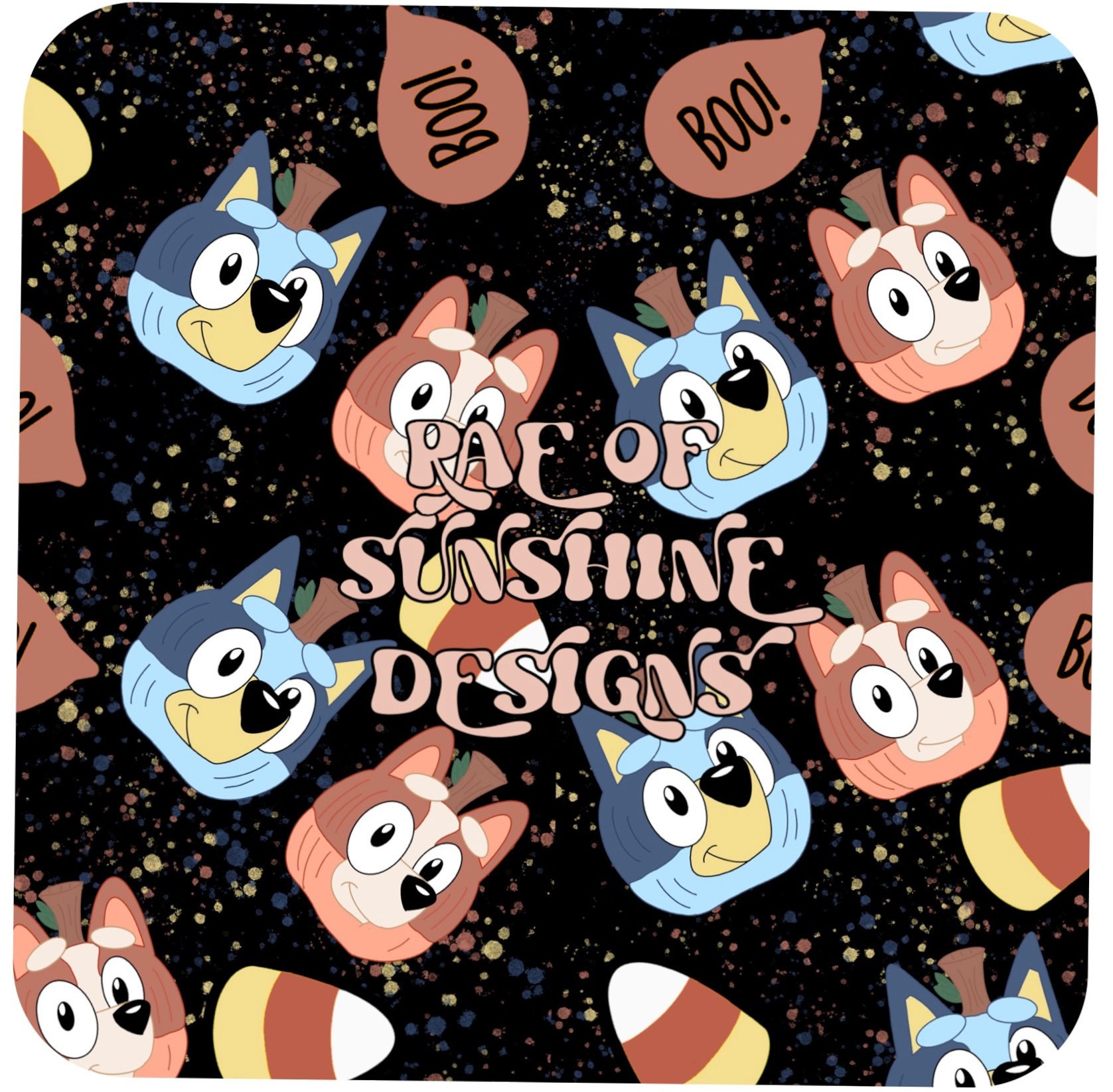 Bluey and Bingo, Halloween Bluey, Pumpkin Head, Bingo and Bluey, JPEG ...