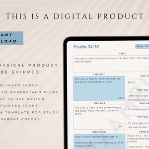 Digital Scripture Study Verse Mapping Journal in Blue - Etsy