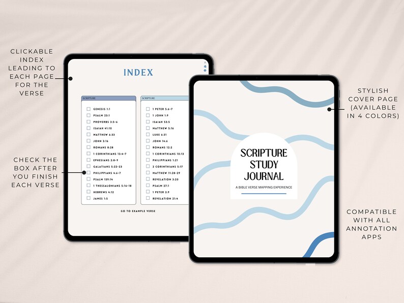 Digital Scripture Study Verse Mapping Journal in Blue - Etsy