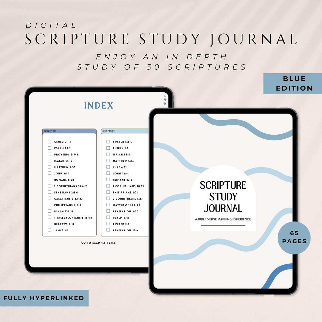 Digital Scripture Study Verse Mapping Journal in Blue - Etsy