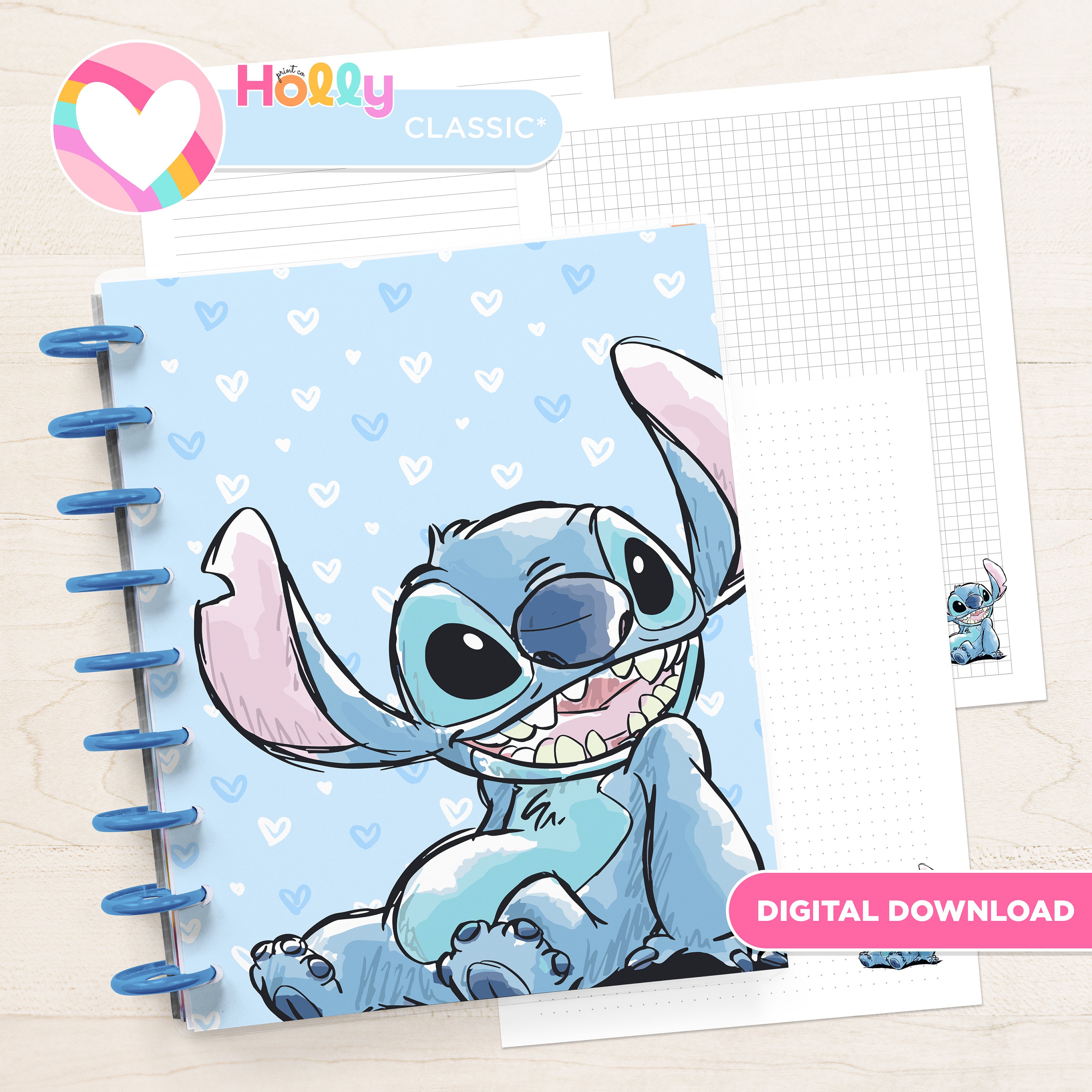 Blue Stitch - Planner Cover, Planner Sheets, Happy Planner, Planner ...