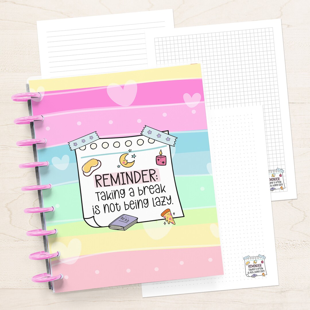 Reminder Note Planner Cover, Planner Sheets, Happy Planner, Planner ...