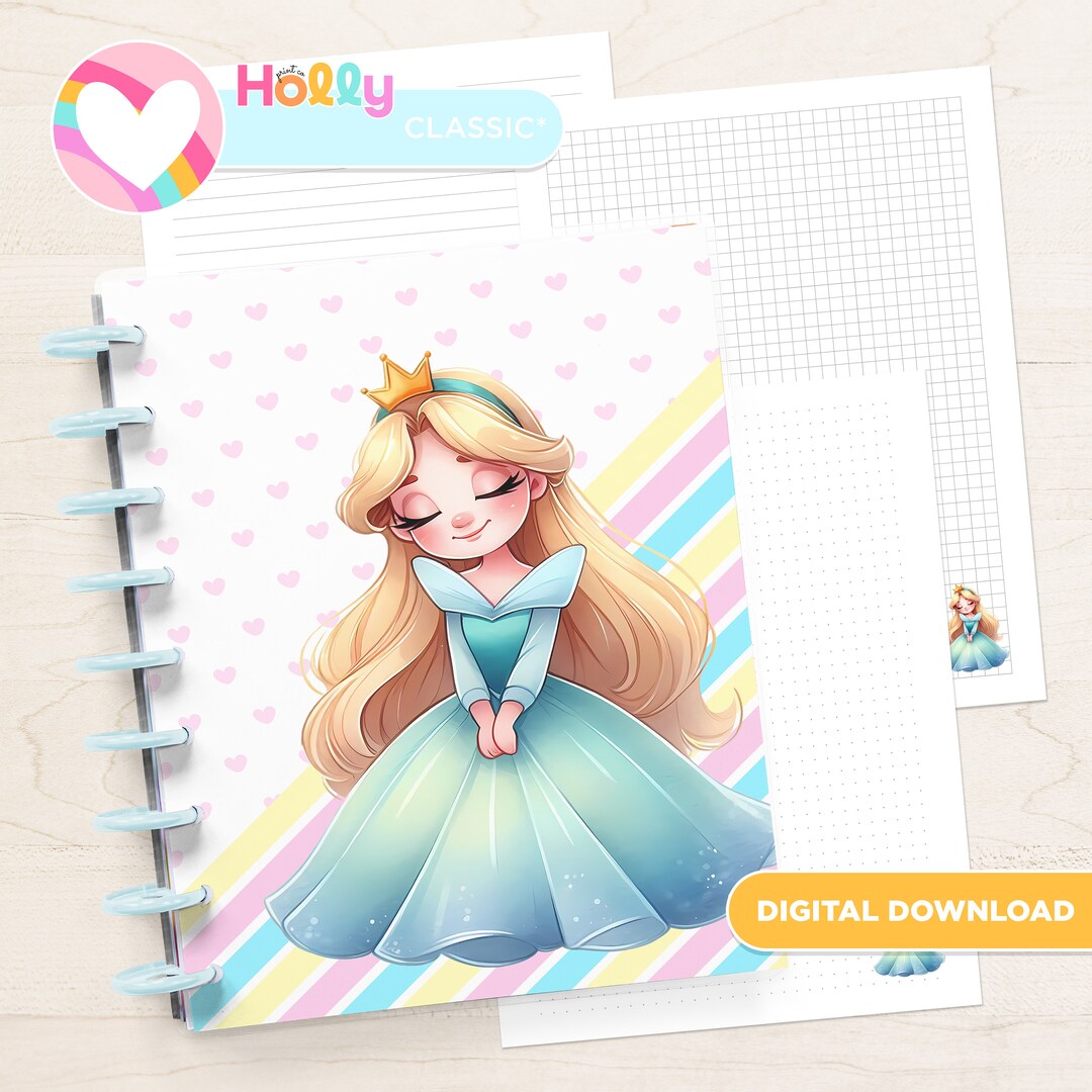 Aurora Princess - Planner Cover, Planner Sheets, Happy Planner ...