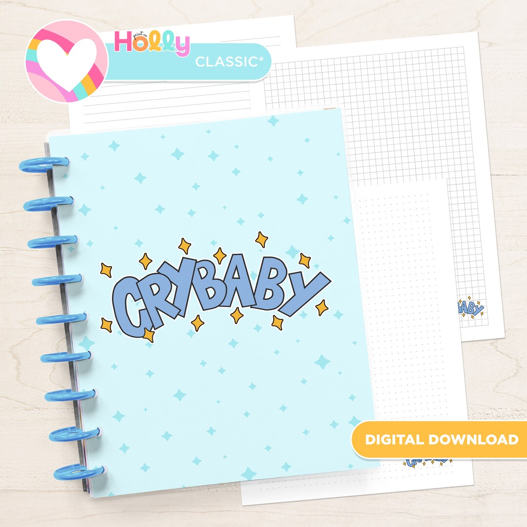 Cry Baby - Planner Cover, Planner Sheets, Happy Planner, Planner ...