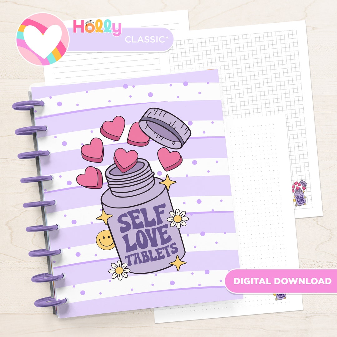 Self Love Tablets - Planner Cover, Planner Sheets, Happy Planner ...