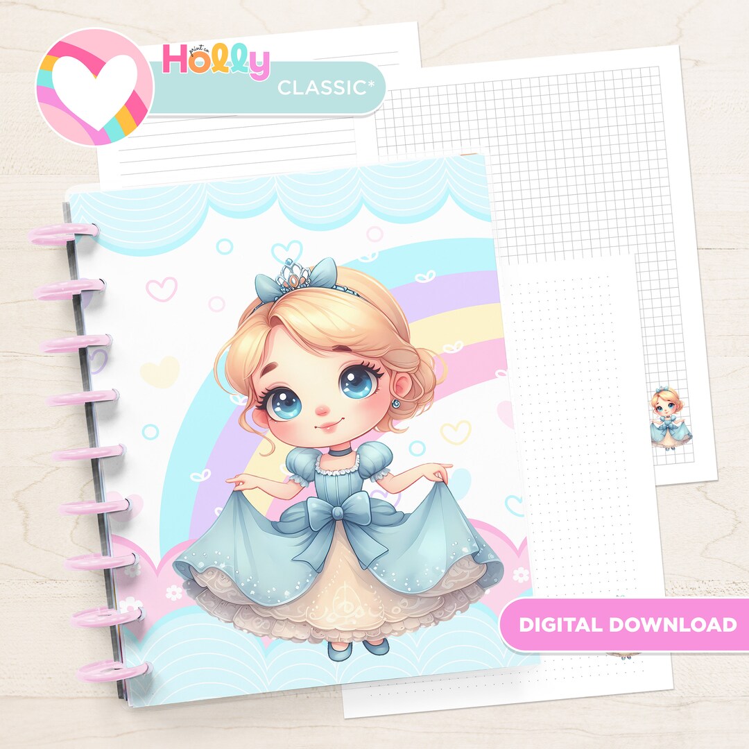 Cinderella Princess Planner Cover, Planner Sheets, Happy Planner ...