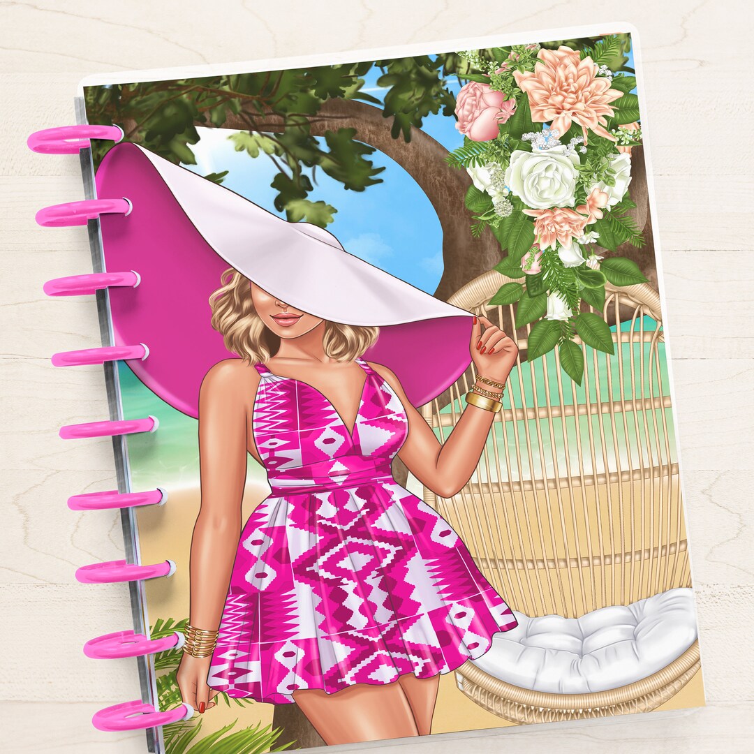 Beach Summer Girl Planner Cover, Planner Dashboard, Happy Planner ...