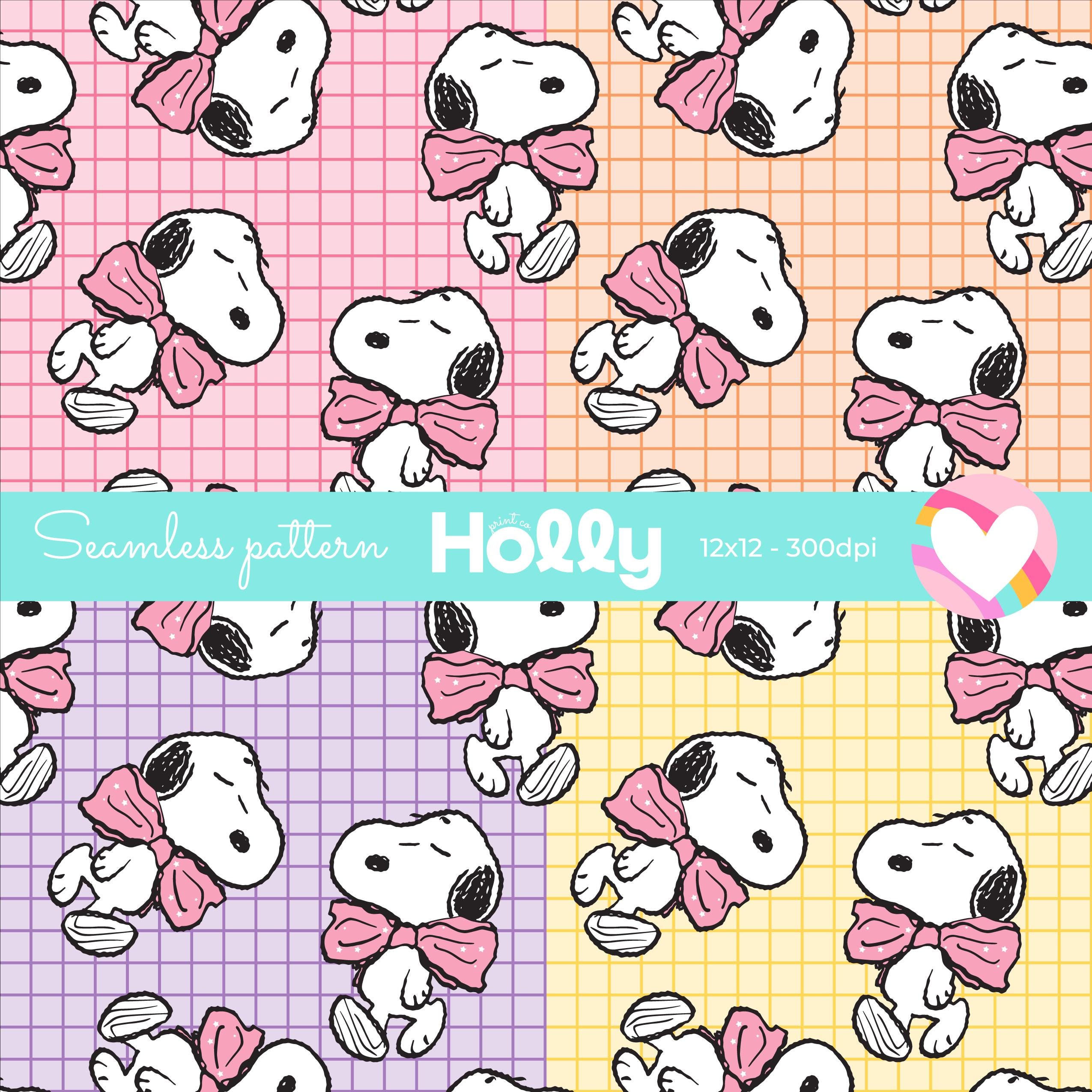 The Peanuts, Snoopy Bow Tie - Seamless Pattern, Sublimation Fabric ...