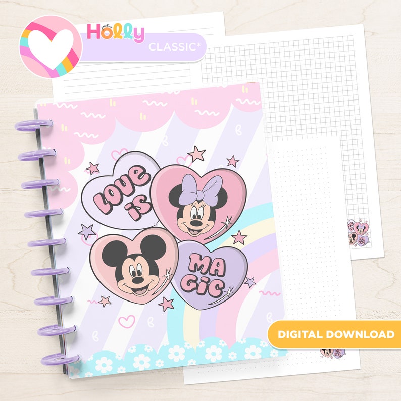 Minnie Love Mickey - Planner Cover, Planner Sheets, Happy Planner ...