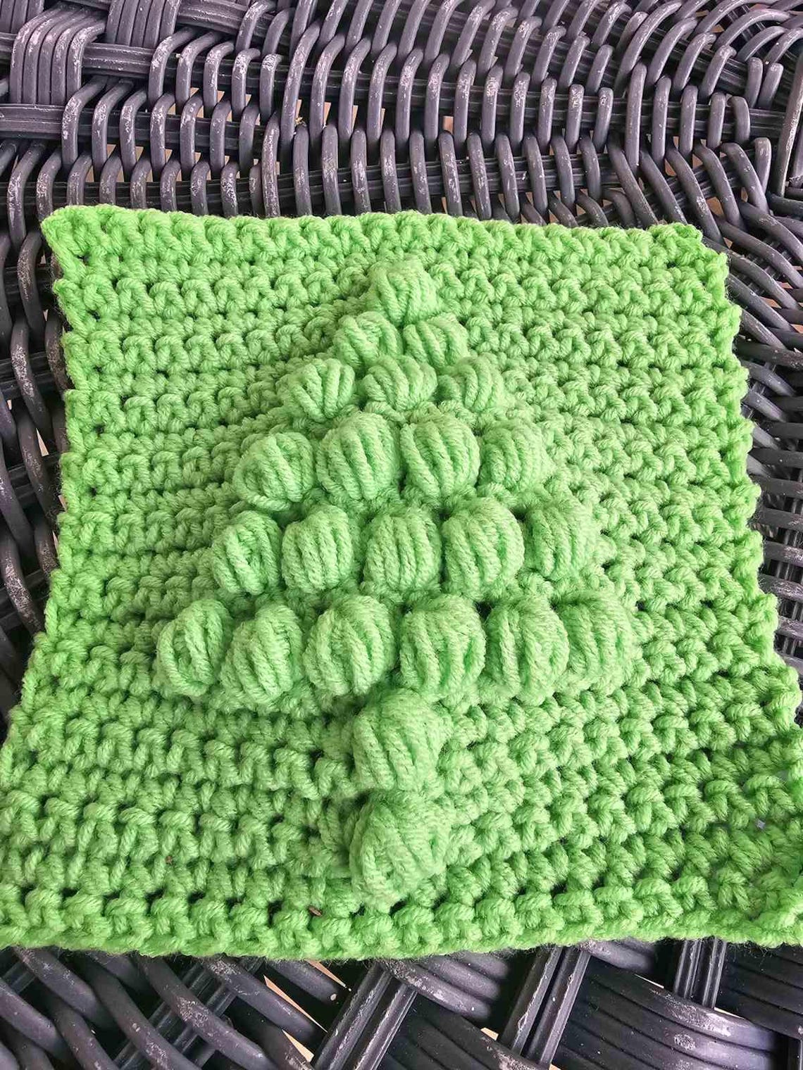 Christmas Tree Afghan Square Crochet Pattern: Bobble Blanket (PDF ...