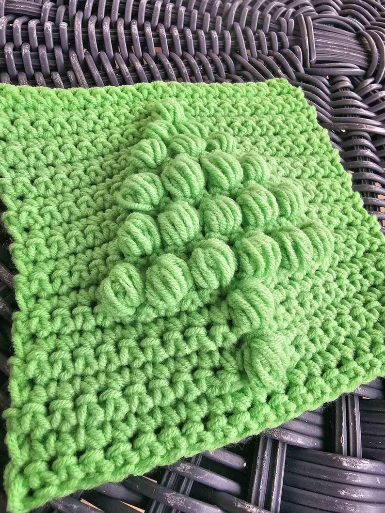 Christmas Tree Afghan Square Crochet Pattern: Bobble Blanket (PDF ...