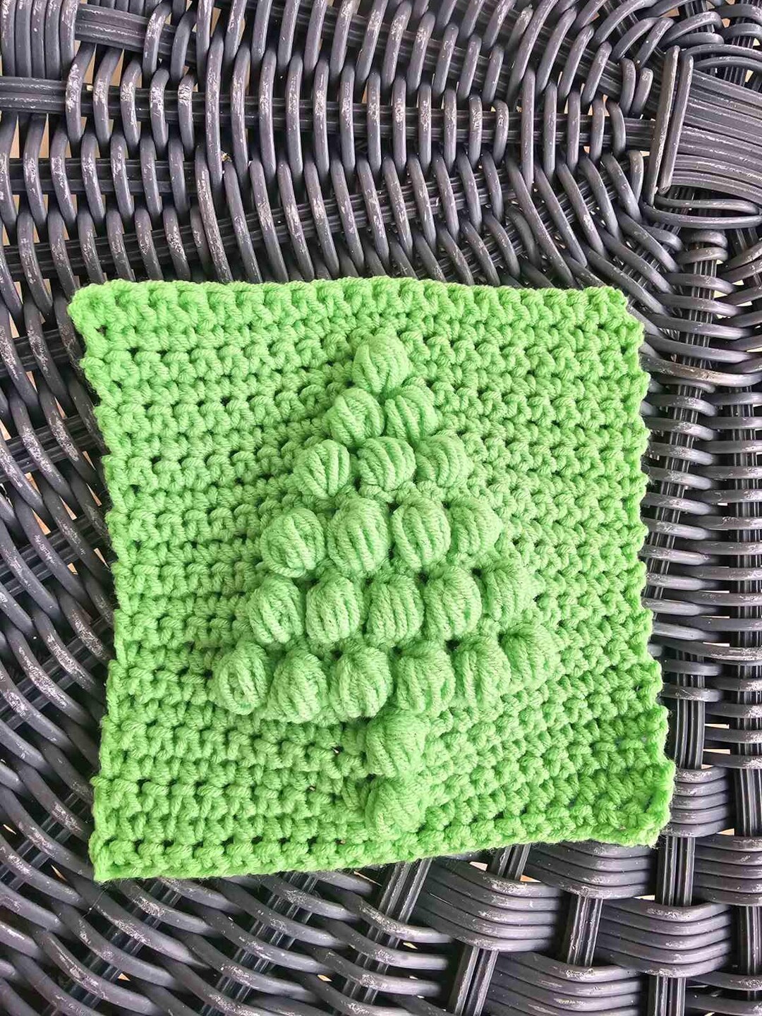 Christmas Tree Afghan Square Crochet Pattern: Bobble Blanket (PDF ...