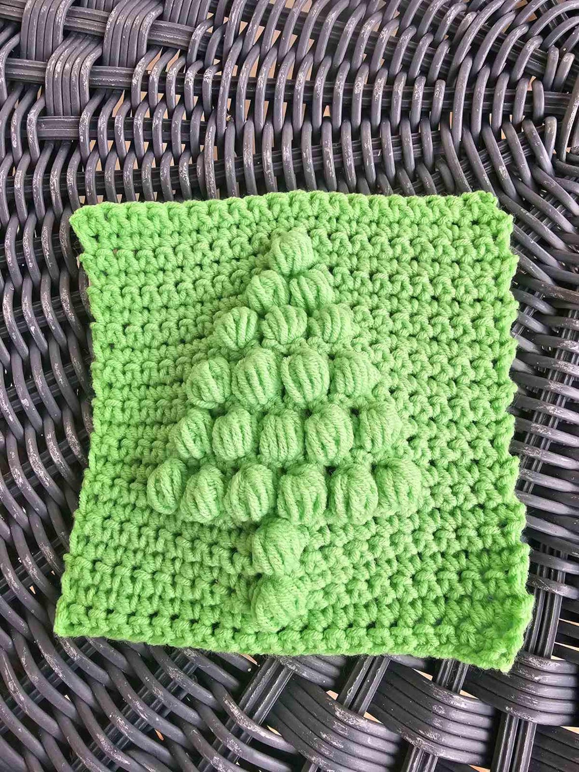 Christmas Tree Afghan Square Crochet Pattern: Bobble Blanket (PDF ...