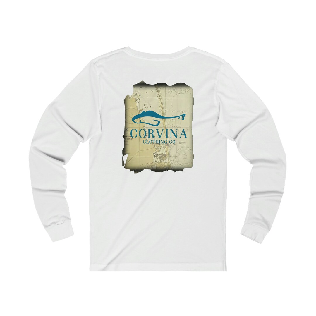 Corvina South Padre Island Antique Map Unisex Jersey Long Sleeve Tee - Etsy