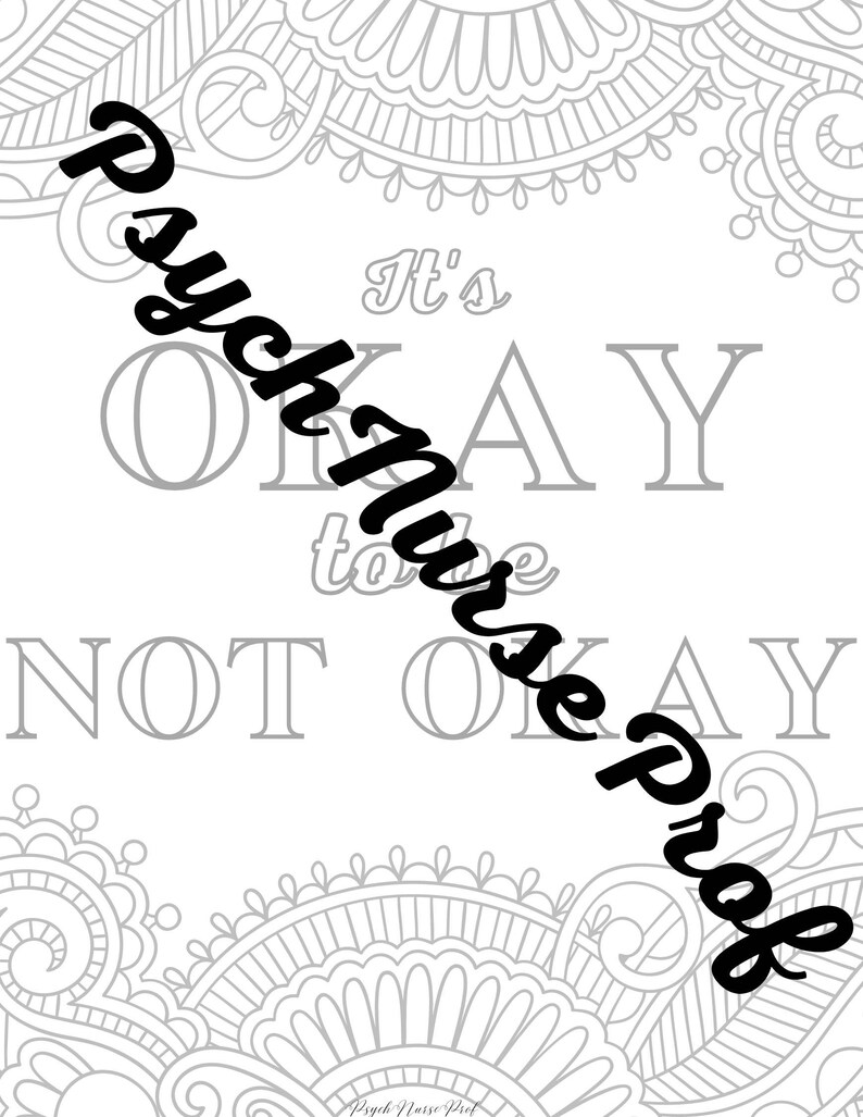 Digital Download - Motivational Coloring Page - Psychiatric Coloring ...