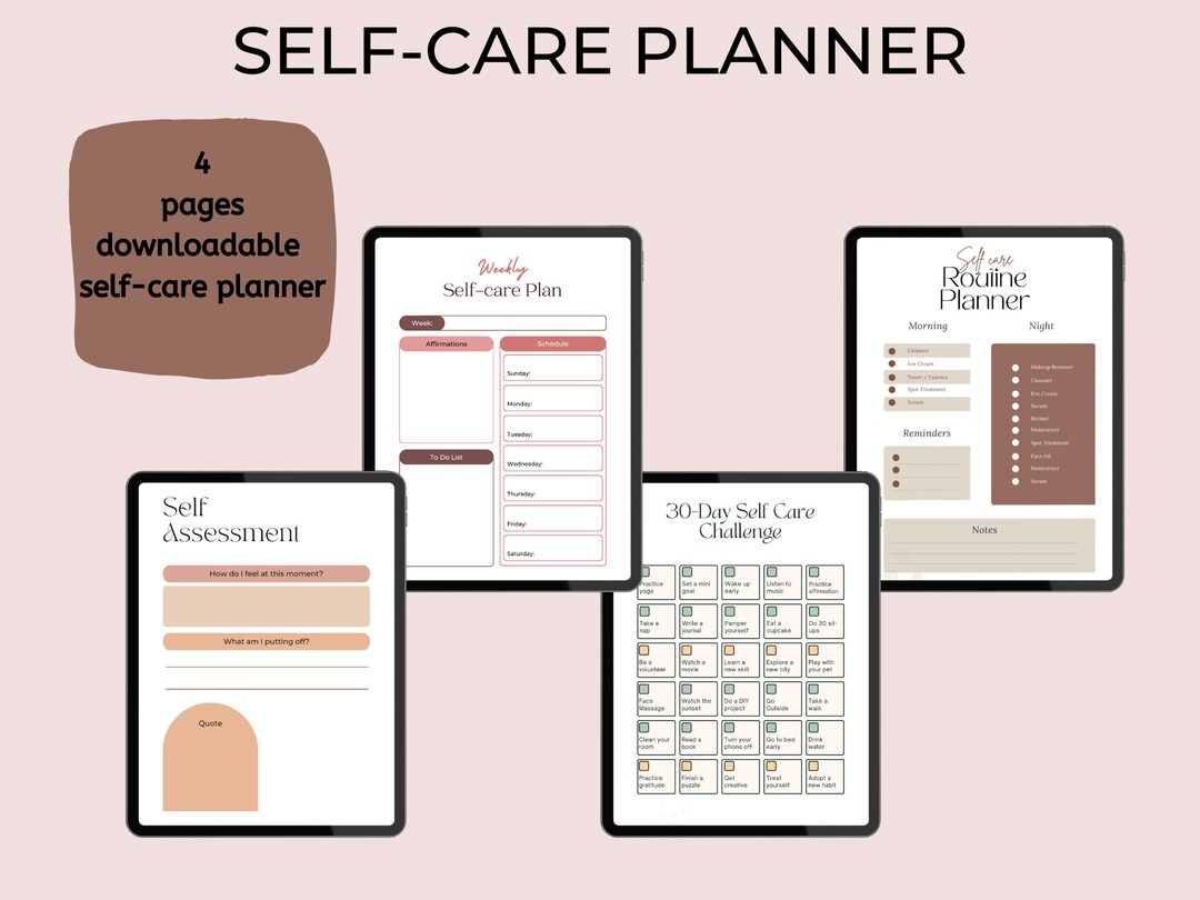 Planificador semanal de autocuidado con ilustración moderna en - Etsy ...