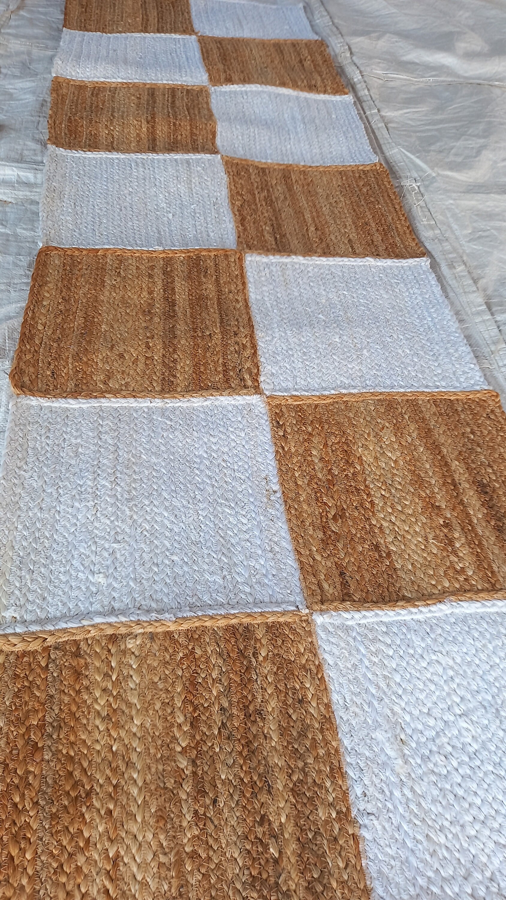 2x10 Checkered Jute Rug hemp Rug Eco Friendly Rug Custom - Etsy