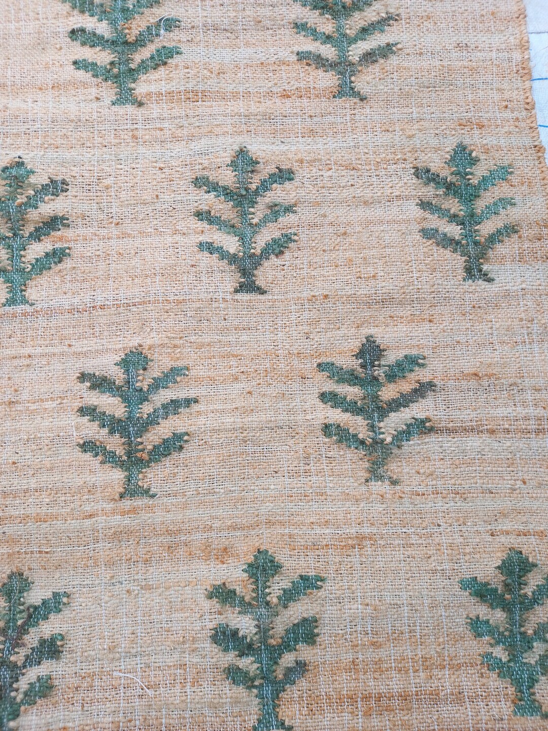 5x7 Kilim Jute Area Jute Rug Jute Cotton Rug Bohemian Rug Flower ...