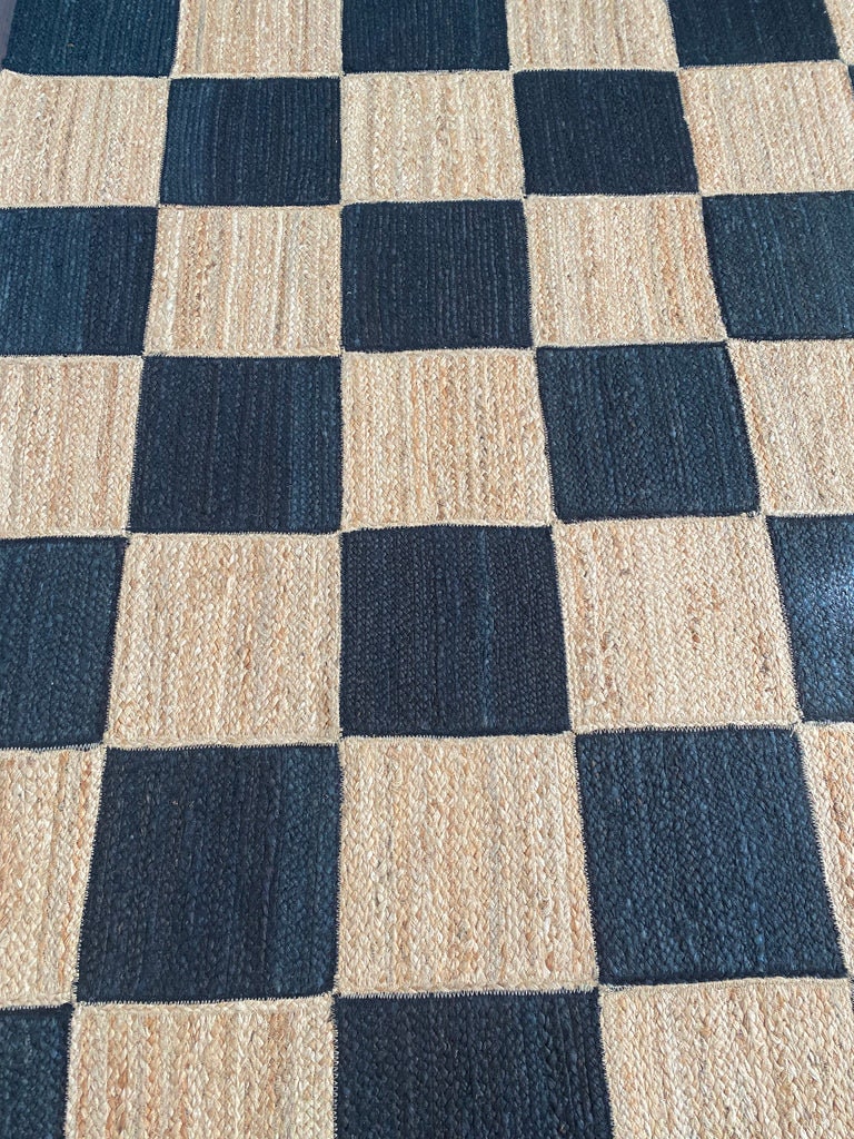 2x10 Checkered Jute Rug hemp Rug Eco Friendly Rug Custom - Etsy