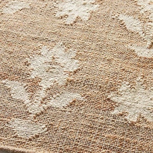 9x12 10x14 Jute Rug Ivory Flower Natural Jute High Quality Hand Woven ...