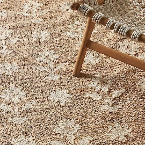 Ivory Flower Jute Rug - Etsy
