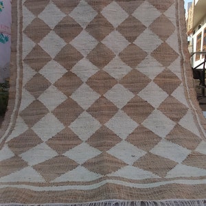 Black Diamond Area Jute Rug Checkerboard Rug Cotton Jute Rug Hemp Jute ...