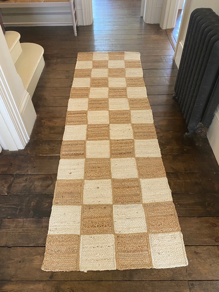2x10 Checkered Jute Rug hemp Rug Eco Friendly Rug Custom - Etsy
