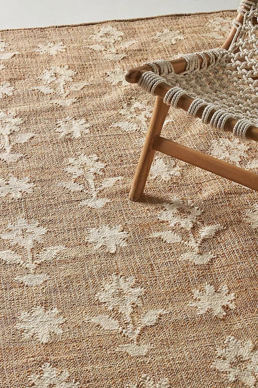 9x12 10x14 Jute Rug Ivory Flower Natural Jute High Quality Hand Woven ...
