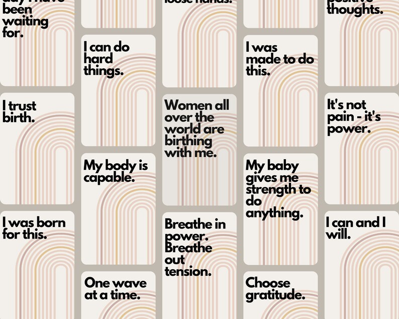 35 Birth Affirmation Cards | Instant Download | Printable Hypnobirthing ...