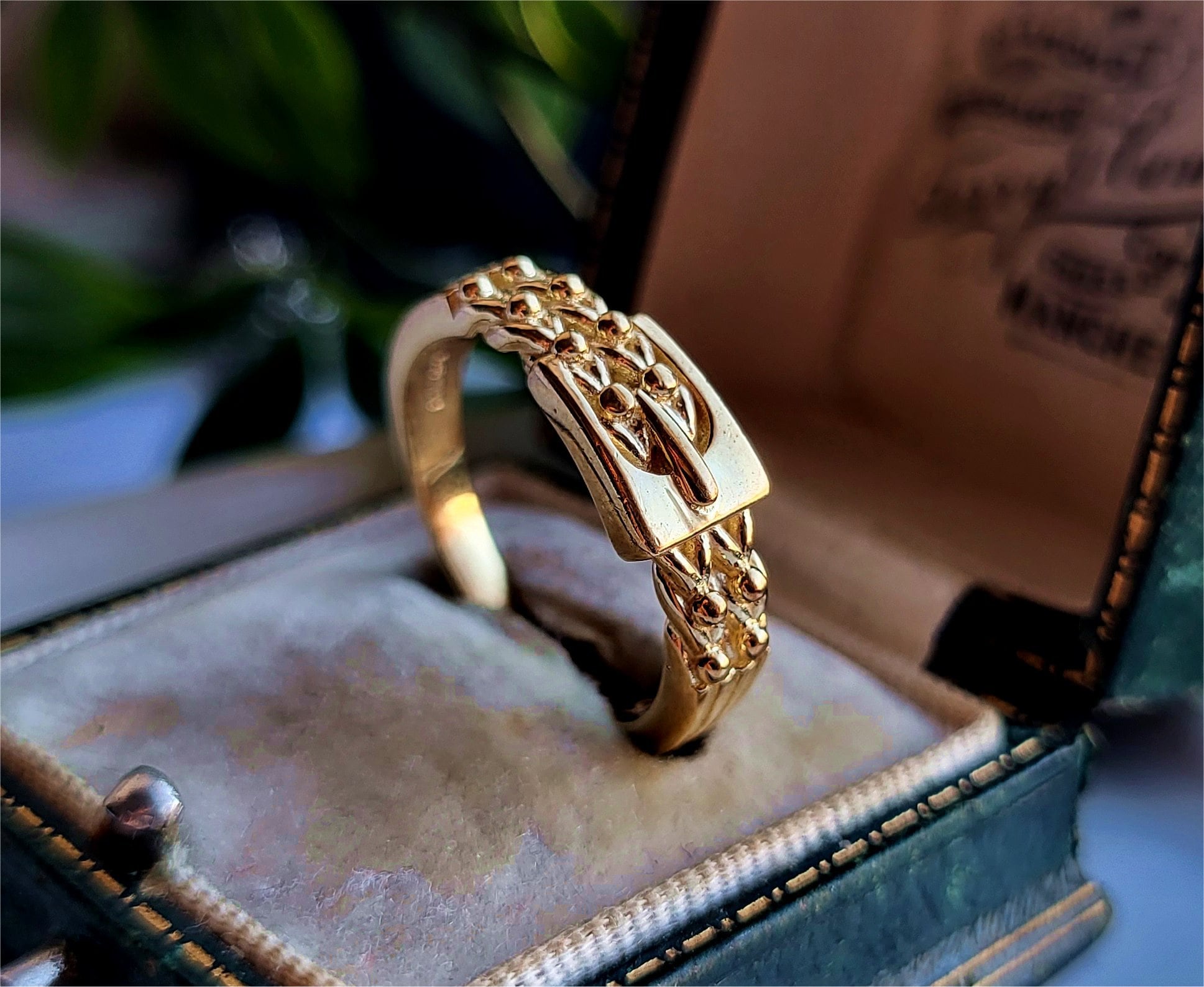 DETAILED Vintage 9ct Gold Buckle Ring. Vintage Buckle Ring LAYAWAY ...